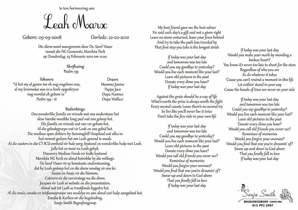 :: Leah Marx Trust Fund, The first time I saw her I was overwhelmed ...